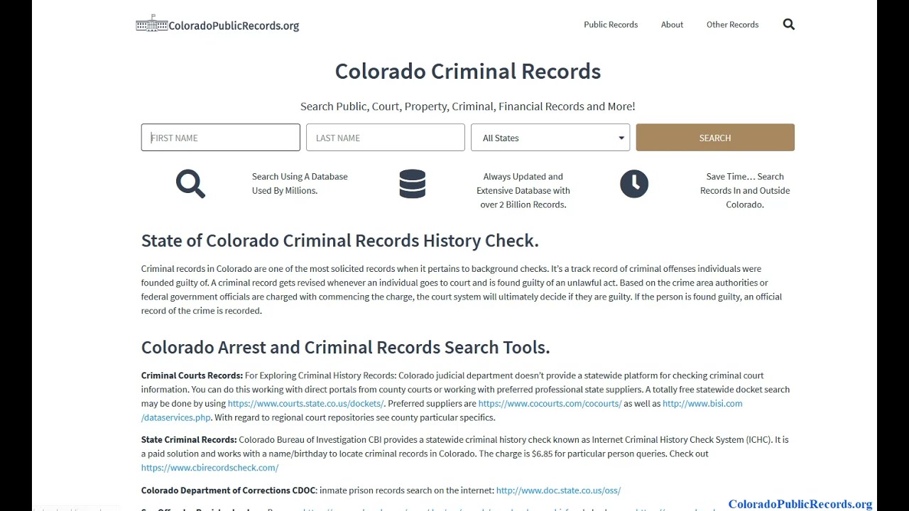 Colorado Criminal Records (Search Arrest and Public Online Free) - YouTube