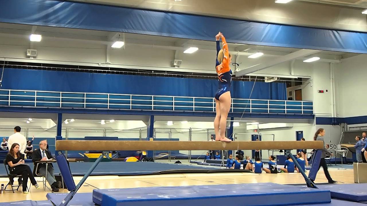 Diandra Duenser - 1/14/16 Varsity Gymnastics Meet - Beam 9.0 - YouTube