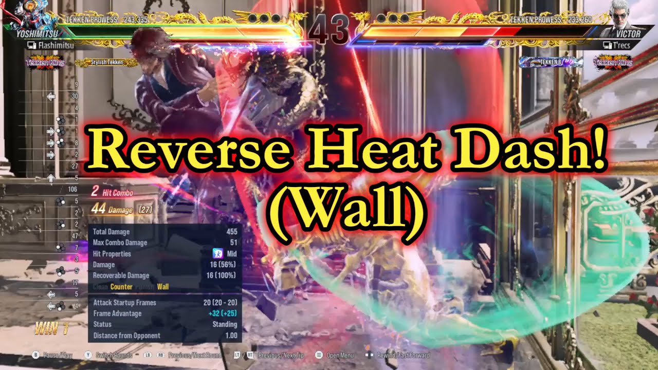 Tekken 8 Yoshimitsu Online Rounds #84 - Reverse Heat Dash (Wall) - YouTube