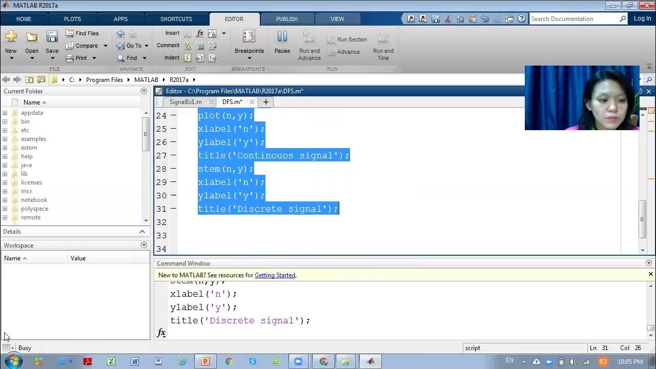 Signal Processing Matlab -2 How to plot Cosine signal for continuous ...