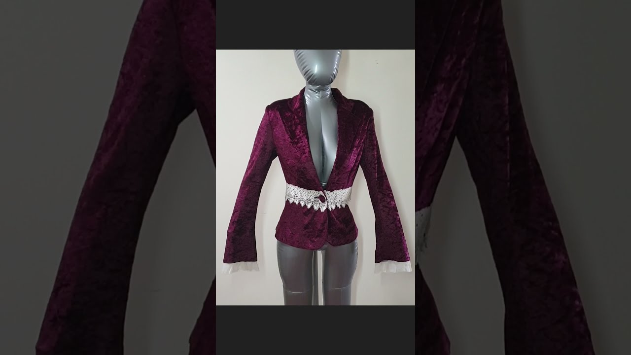 PABO Beate Uhse Ladies Purple Velvet and lace Casual Top Cardigan ...