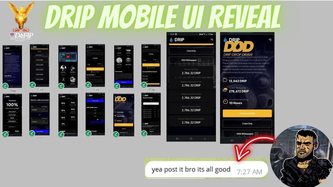 Drip Network New Drip UI full reveal mobile version - YouTube