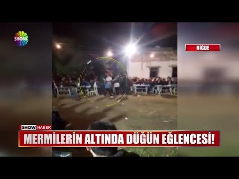 Mermilerin altında düğün eğlencesi!