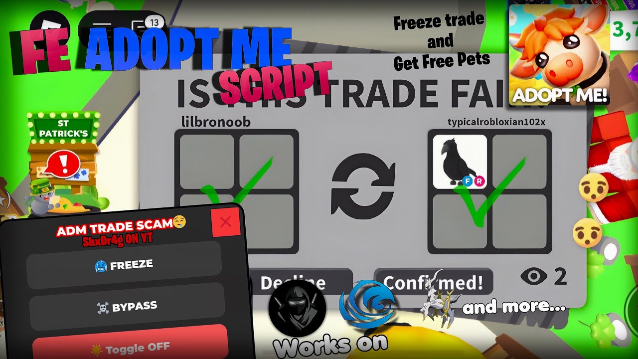 [NEW&UPDATED] ADOPT ME 😱 TRADE SCAM SCRIPT | FREEZE TRADE, FORCE ACCEPT ...