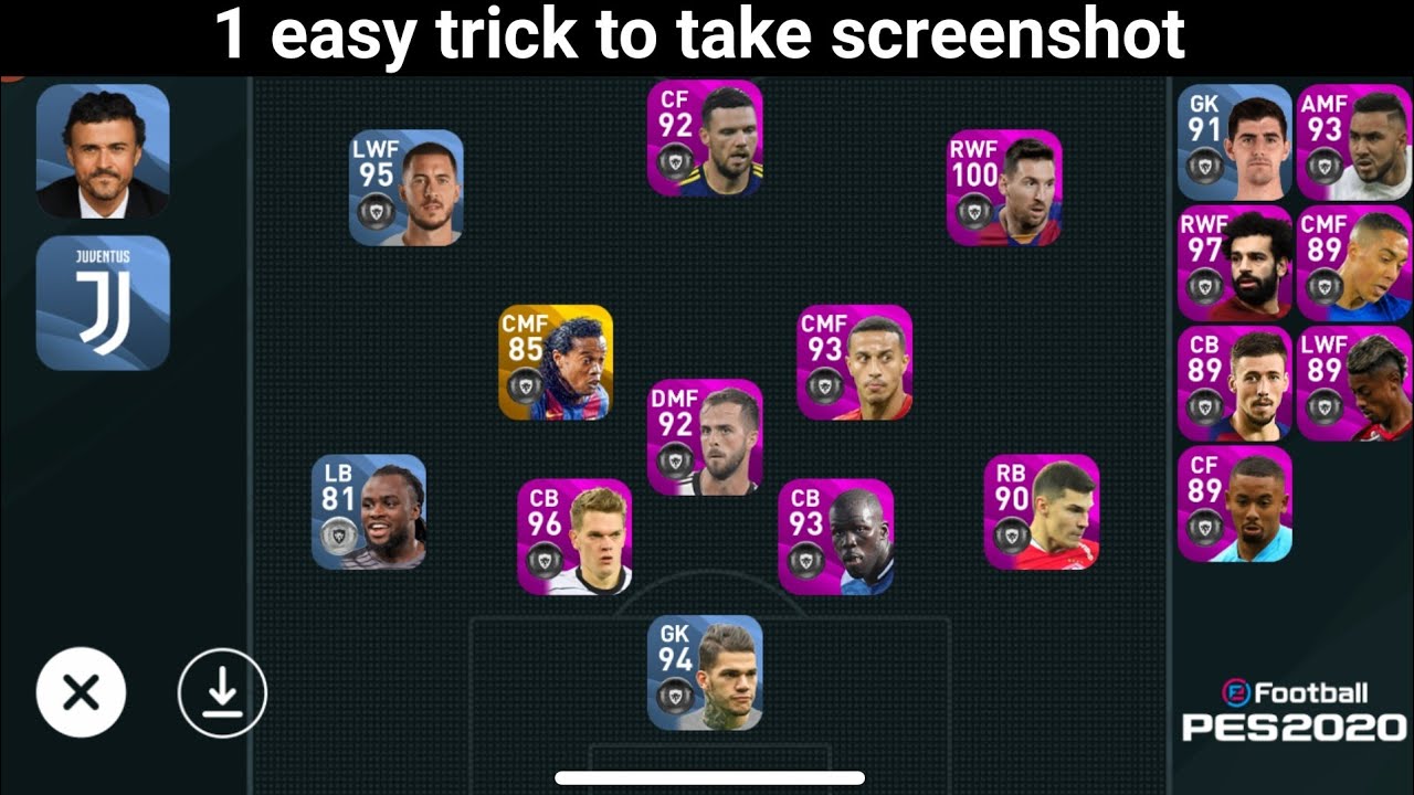 PES Mobile | How to take screenshot in PES simple trick - YouTube