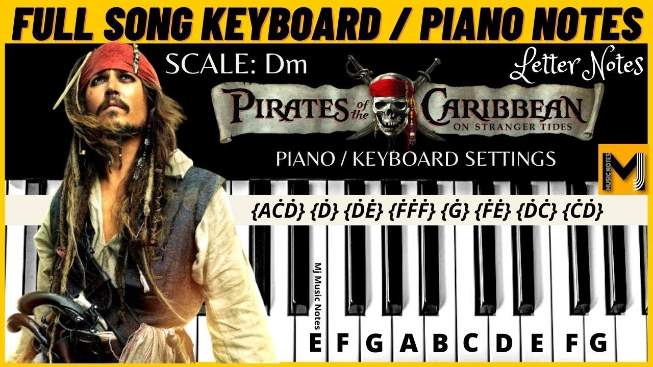 Pirates of the Caribbean piano notes | FULL SONG KEYBOARD NOTES ...