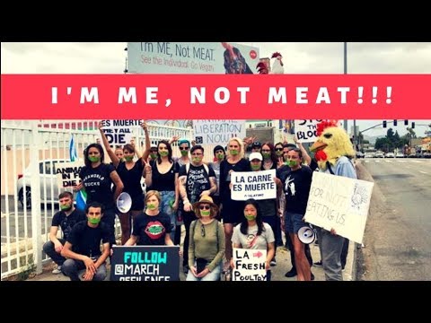 Slaughterhouse Protest Ensues in LA! “I’m Me, Not Meat!” - YouTube