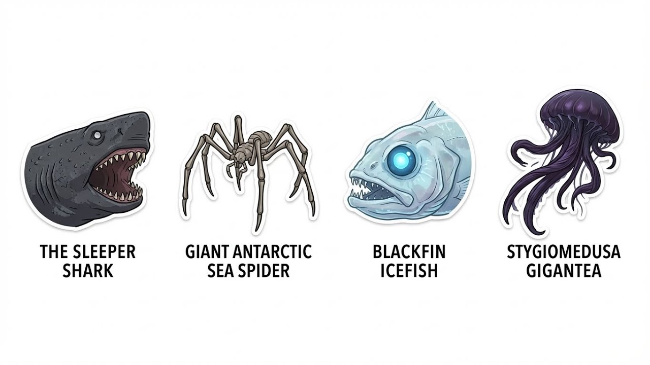 TOP 4 Creatures Living Under the Ice – Ghosts of the Cold World - YouTube