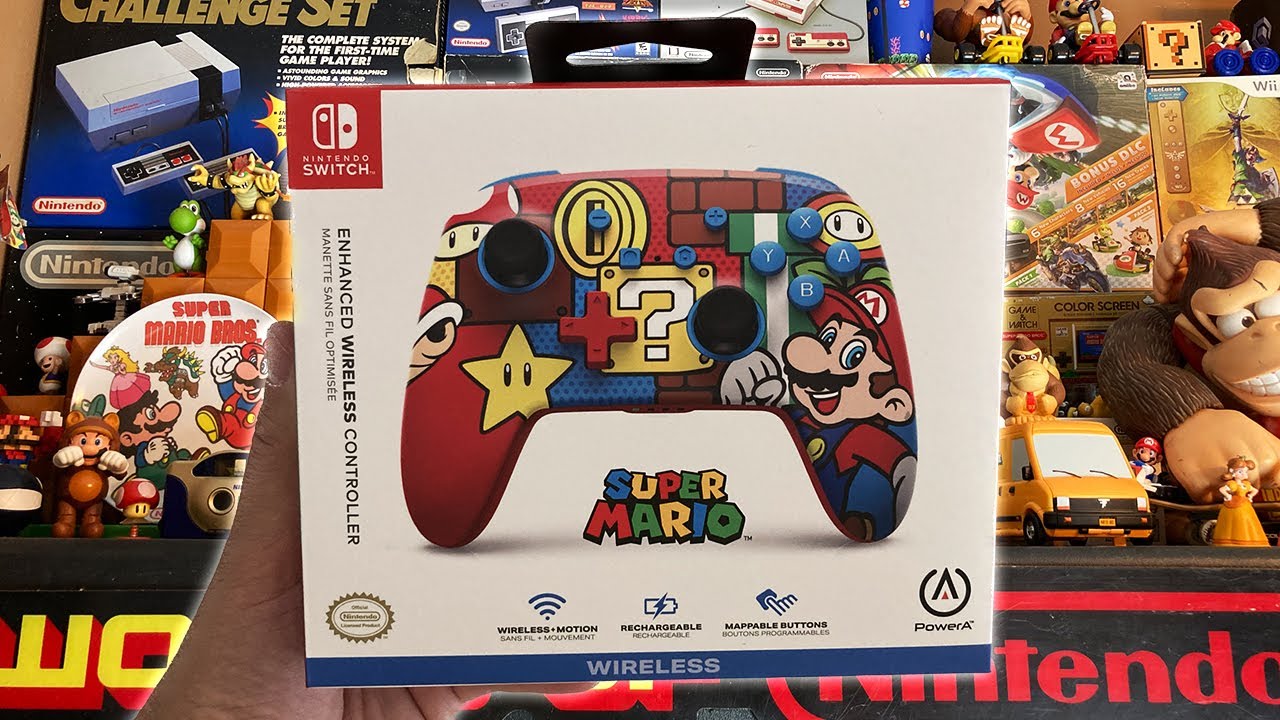 Super Mario Wireless Nintendo Switch Controller Unboxing - YouTube