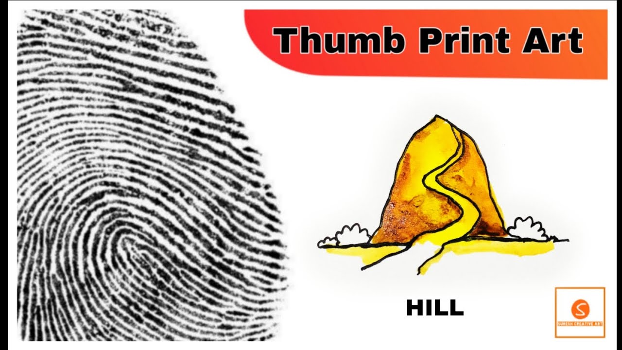 Hill Thumb Print Art | Hill Drawing | Suresh Creative Art - YouTube
