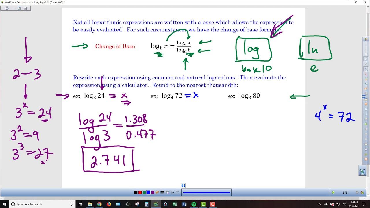 Alg2 Chapter 6-5b Properties of Logarithms - Lesson Video 2 - YouTube