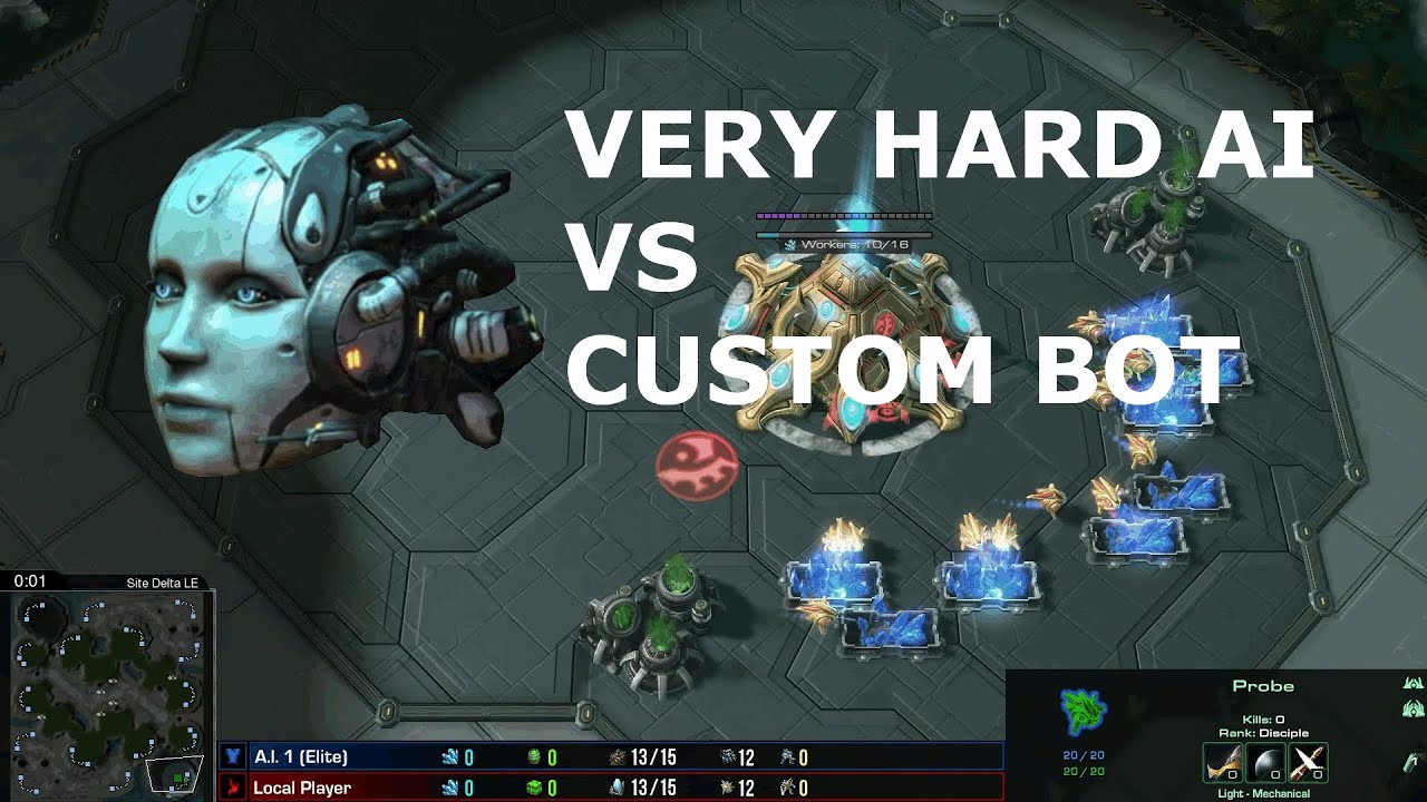 VERY HARD AI VS CUSTOM BOT - SC2 AI - YouTube