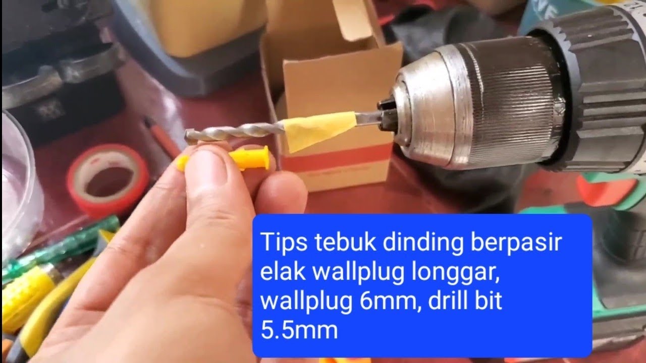 Tips tebuk dinding berpasir elak wallplug longgar, wallplug 6mm Drill ...