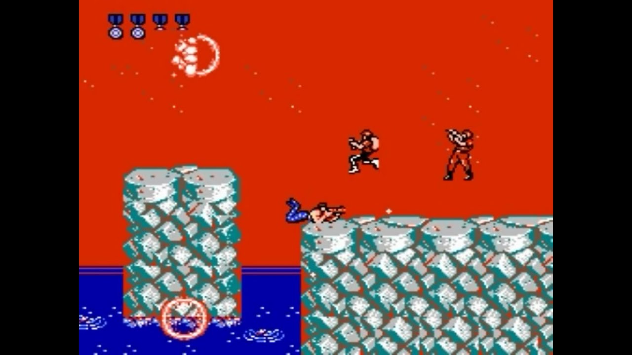 Contra (Nintendo/NES) Amazing longplay ( No deaths , Only normal gun ...