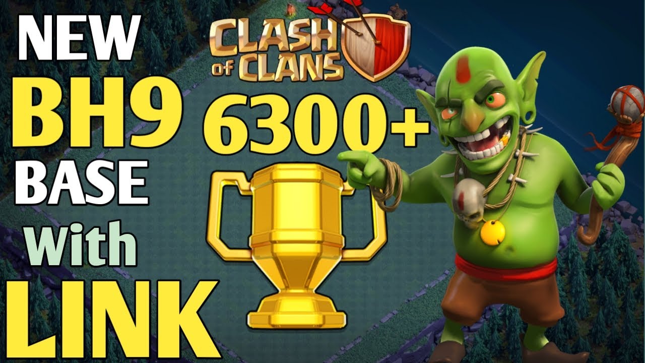 (NEW) BEST Builder Hall 9 {BH9} Base with Link | COC BH9 Anti 2 star ...