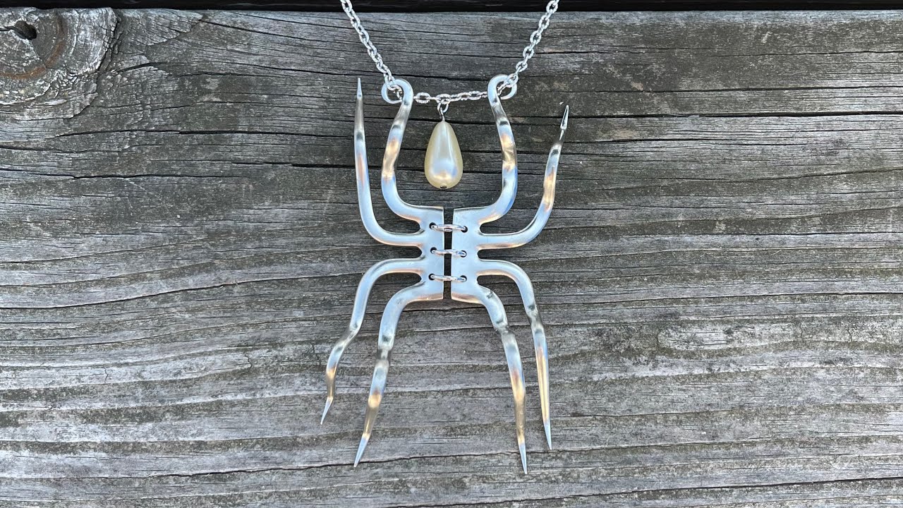 How to make a Spider Necklace out of forks! - YouTube