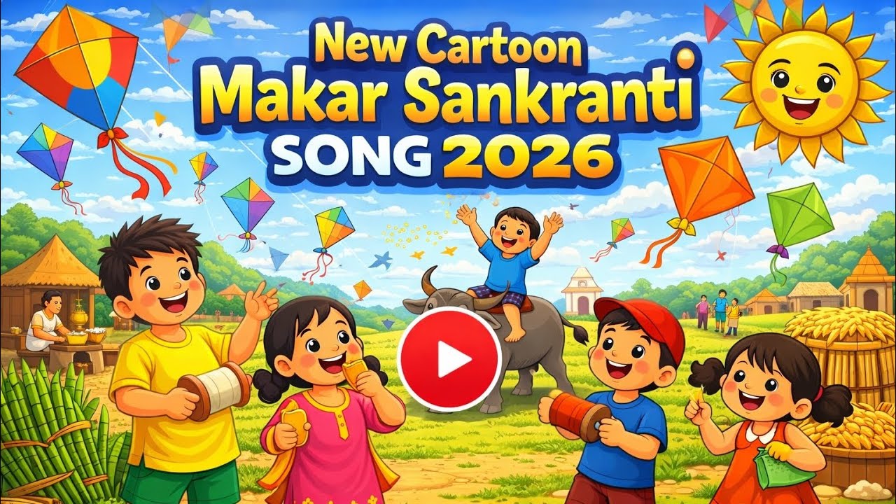New Makar Sankranti Song for Kids 🪁 | Cartoon Festival Song - YouTube