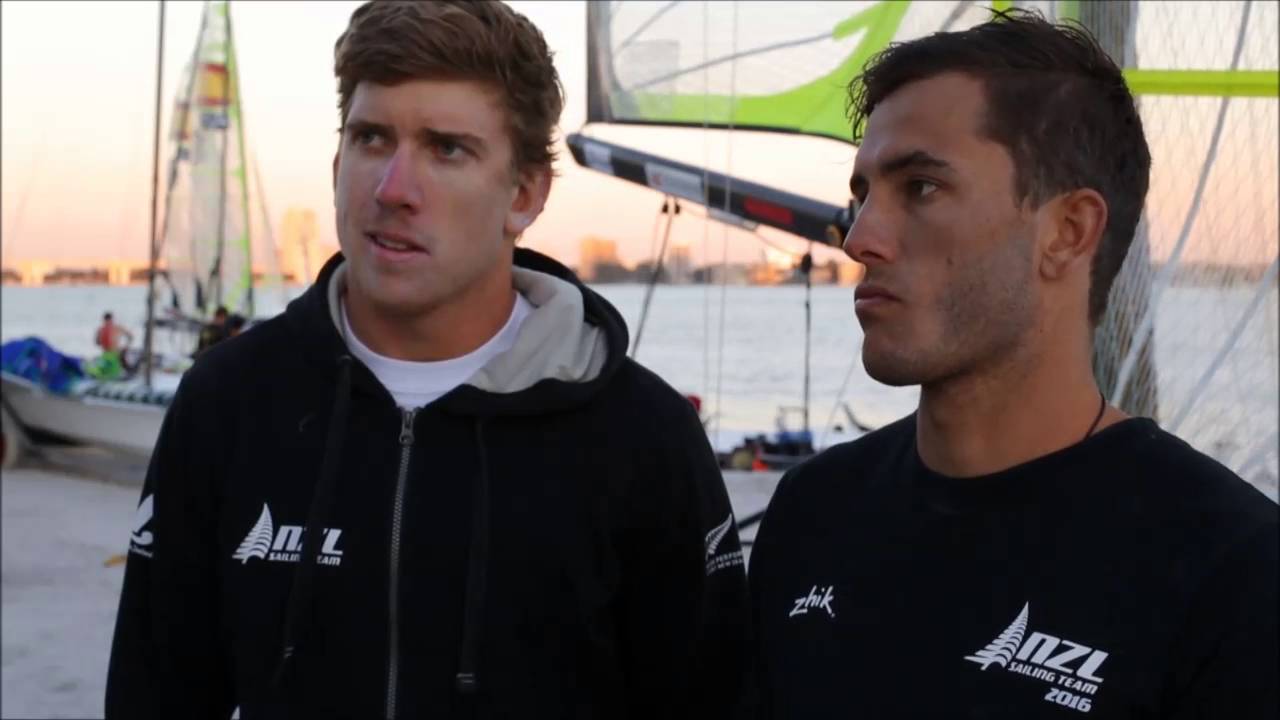 Peter Burling and Blair Tuke after day 4 2016 49er World Champs - YouTube