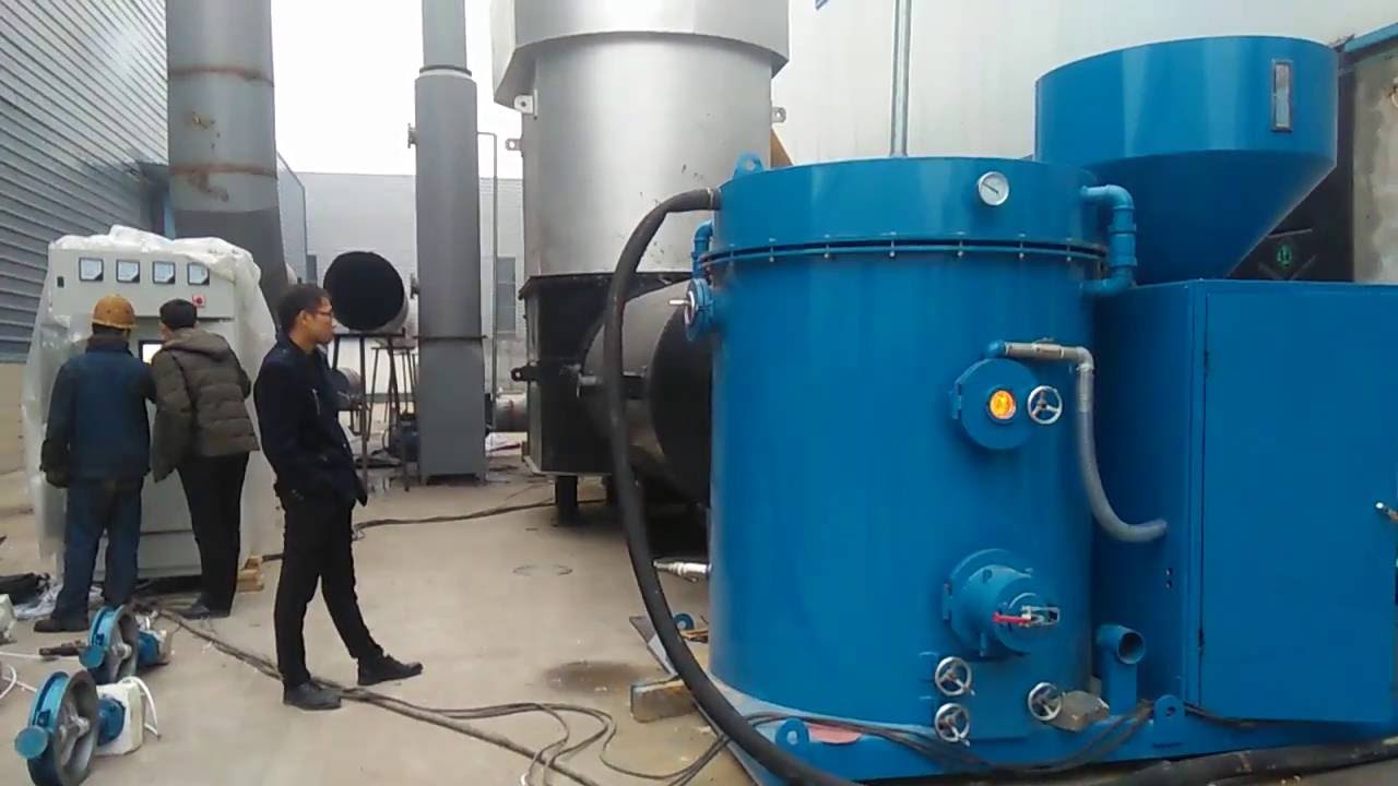 Palm shell pellet burner, nut shell pellet burner supply heat to hot ...