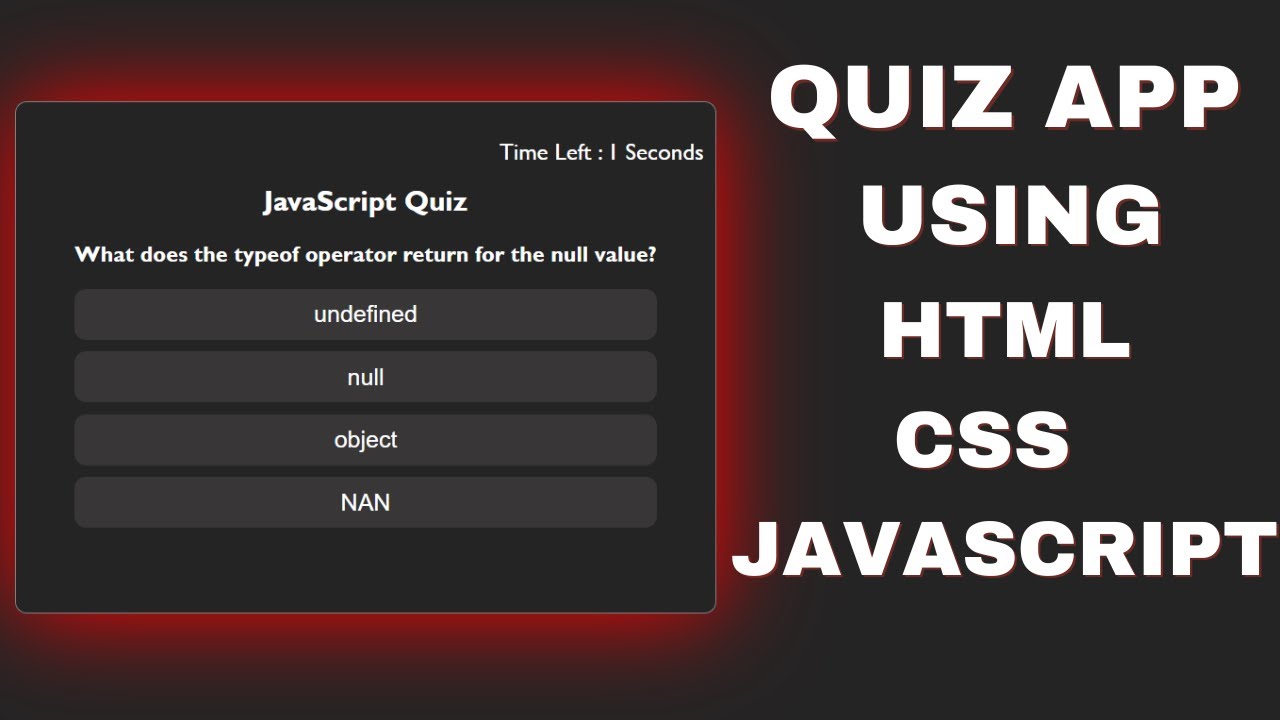 Quiz App Using Html Css Javascript Web Development Youtube 3418