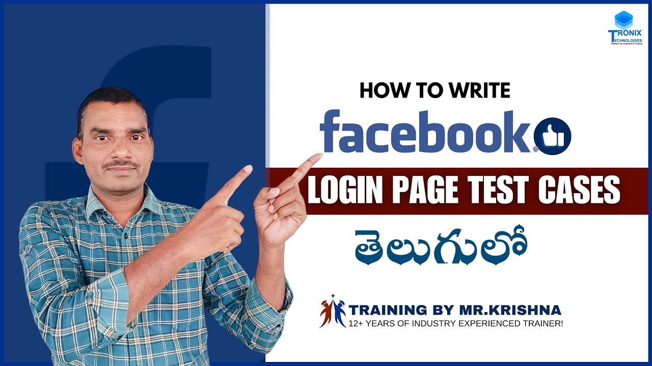 How to Write Facebook Login Page Test Cases || Testing tools Telugu For ...