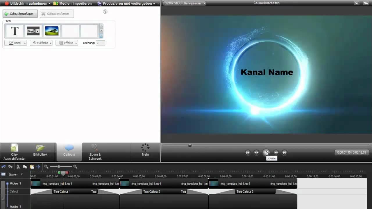 Einfaches Intro erstellen mit Camtasia Studio 7 - YouTube