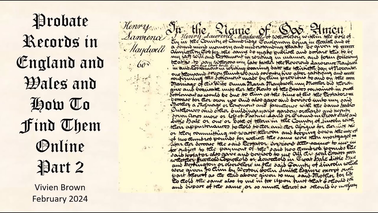 Finding Wills in England and Wales Online, Part 2 Principal Probate ...