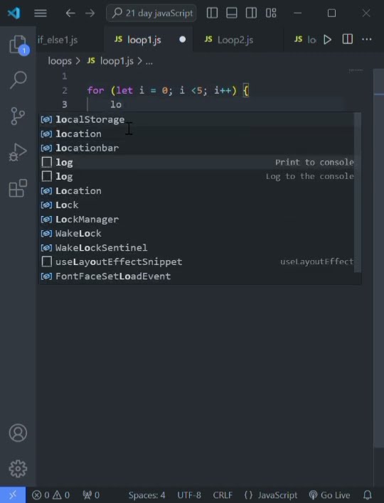for loop in js #forloop #loop #for #foreach #code #js #javascript #css# ...