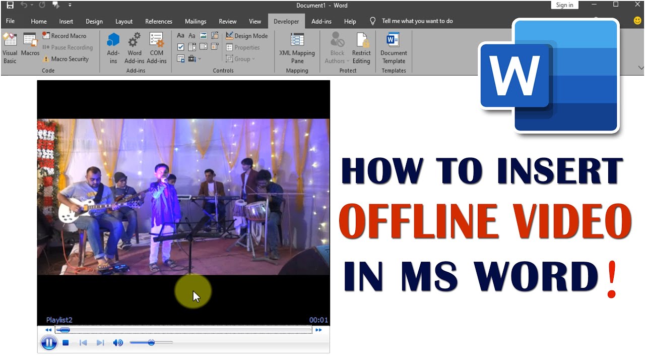 MS Word Tutorial How To Insert Offline Video In MS Word 2019 Insert Local Video Into Word MS Word Tutorial How To Insert Offline Video In MS Word 2019 Insert Local Video Into Word