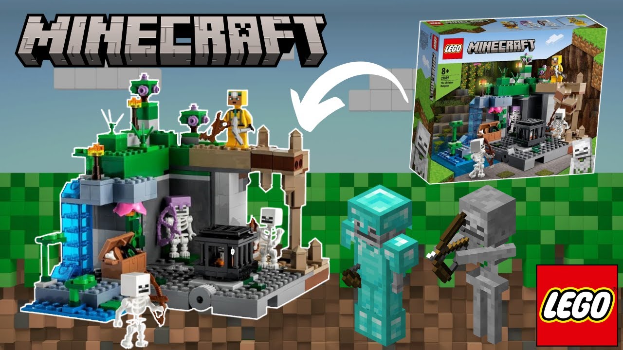 I BUILT MINECRAFT THE SKELETON DUNEGEON LEGO - YouTube