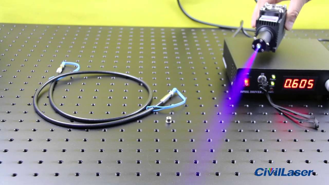 450nm 500mw Fiber coupled laser FC SMA Interface - YouTube