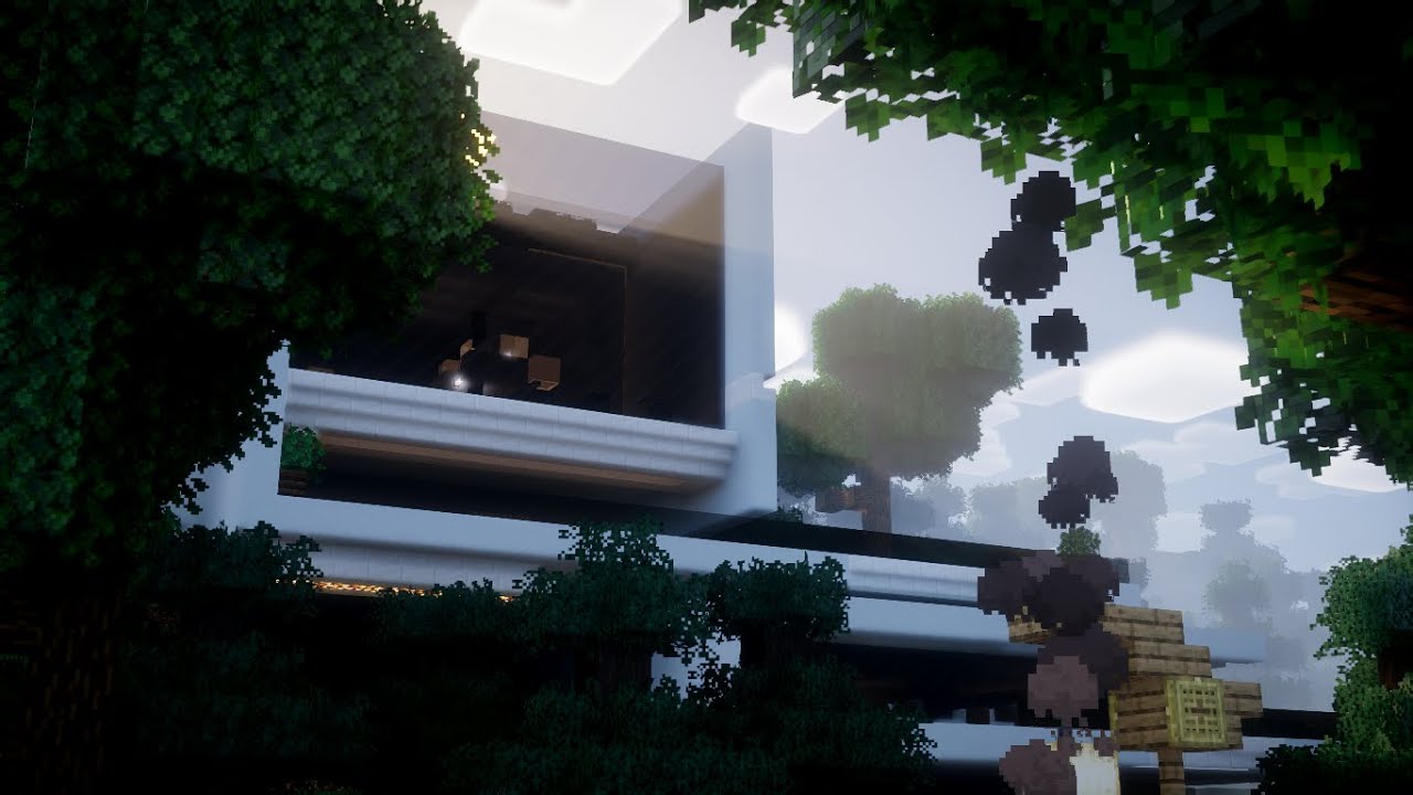 Modern House Tour With Nostalgia Shaders - Minecraft - YouTube