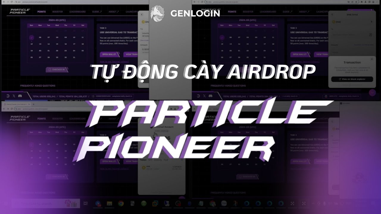 Tăng tốc cày Airdrop kèo PARTICLE PIONEER với Genlogin | Tự động làm ...