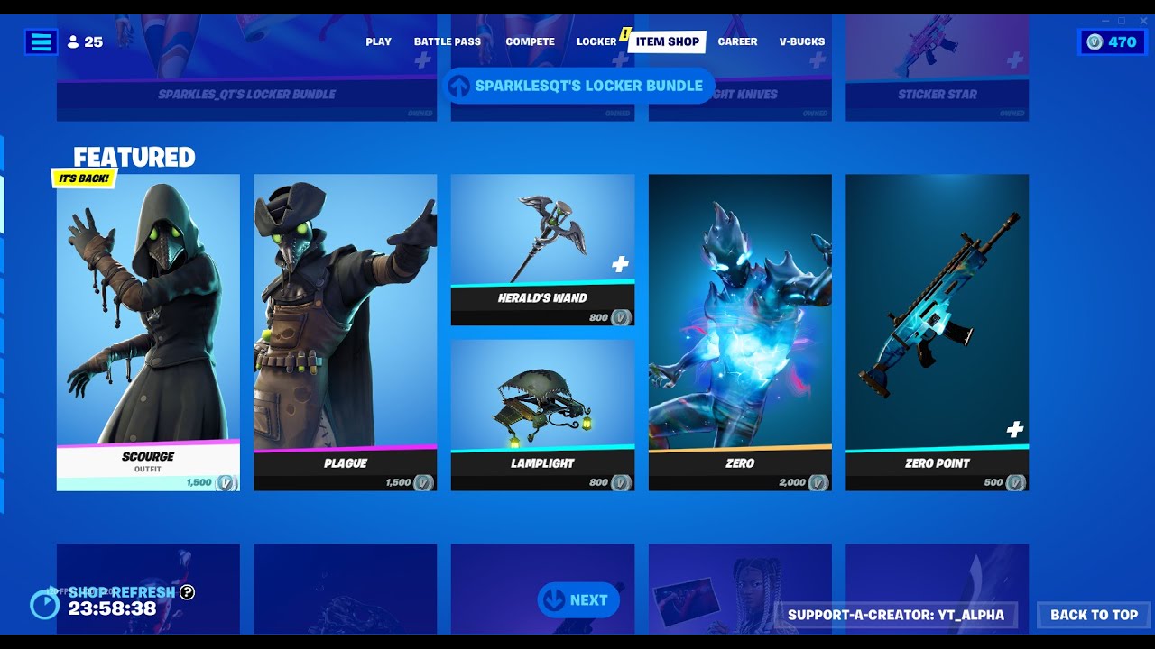 Fortnite Item Shop *RARE* Scourge & Plague cosmetics are back! January ...