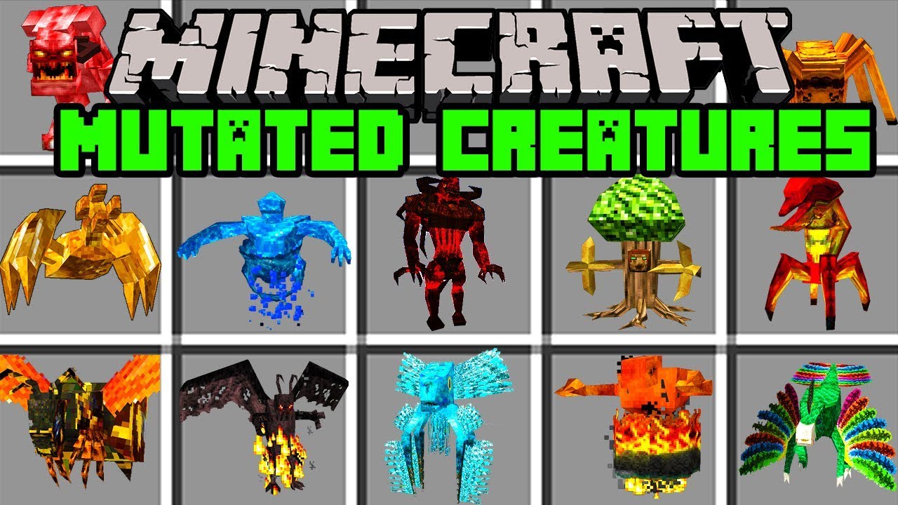 Minecraft MUTATED CREATURES MOD! | FIGHT ARMY OF MUTATED MOBS! | Modded ...