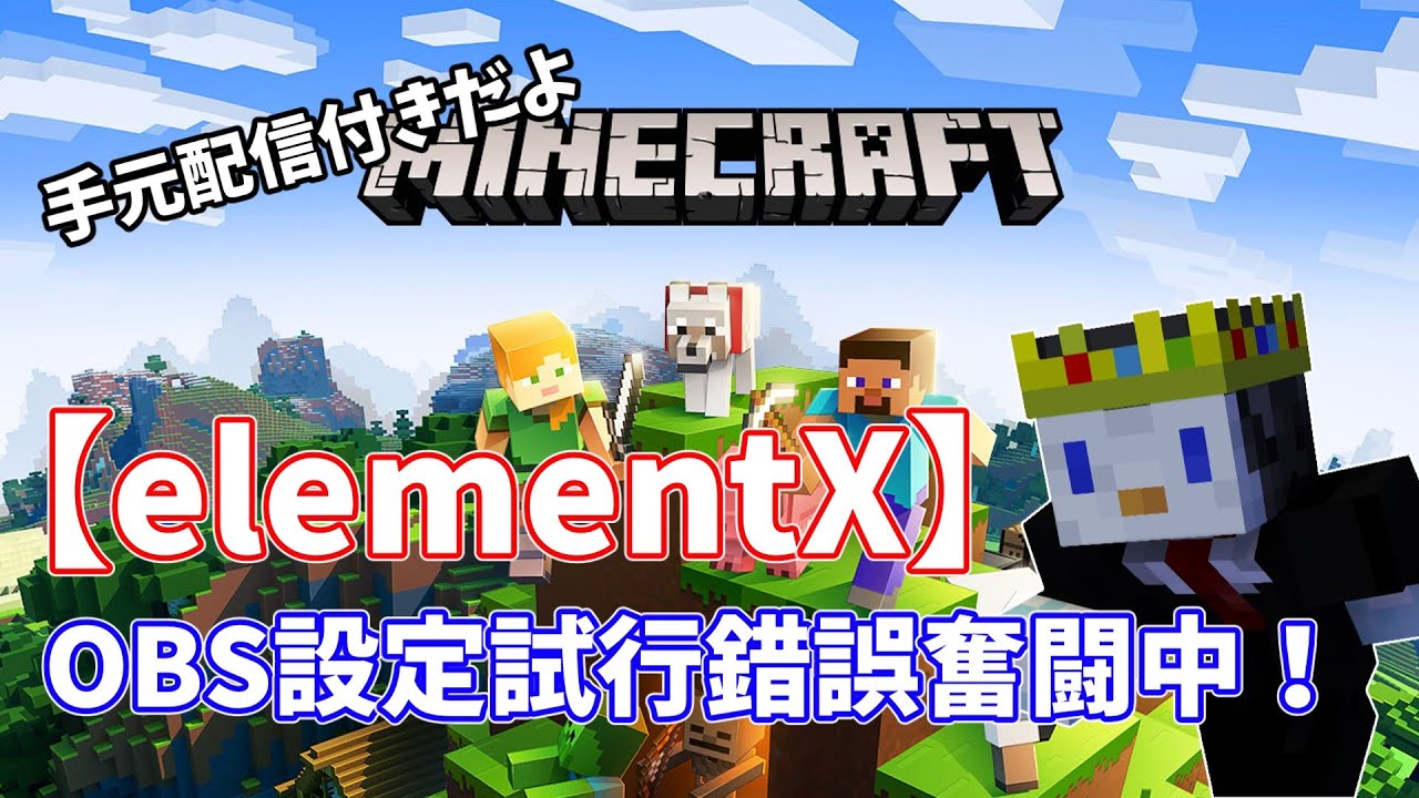 【elementX】マイクラ配信（手元付き） - YouTube