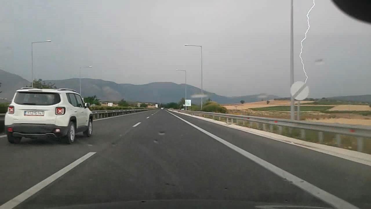 Driving through thunderstorm on the Interstate - YouTube