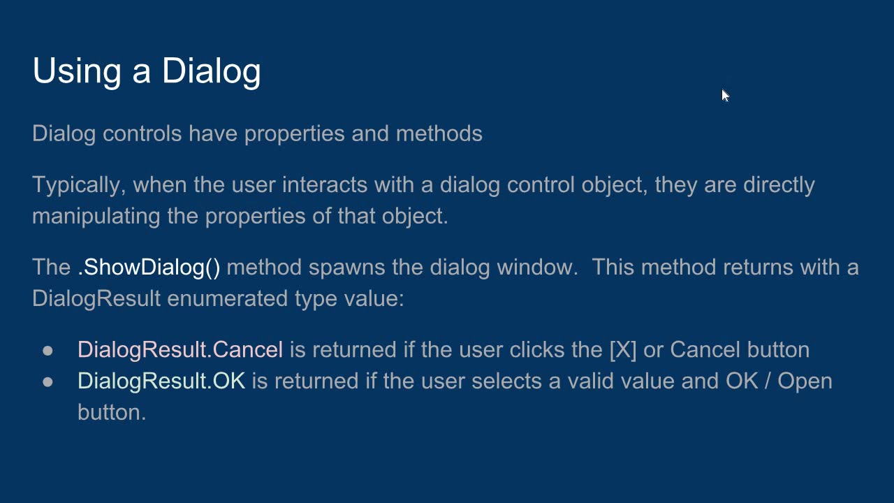 Introduction to Dialogs - YouTube