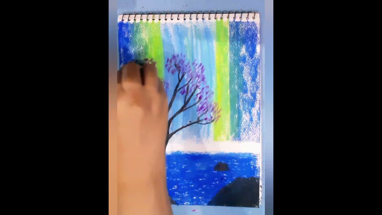 easy drawing with crayons - YouTube
