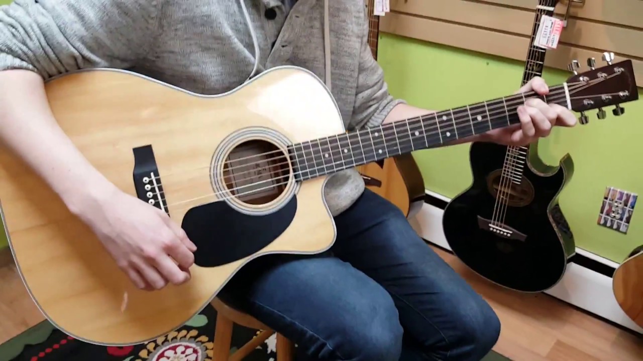 Sigma Jumbo Acoustic-electric guitar demo at Basone Guitar Shop in ...