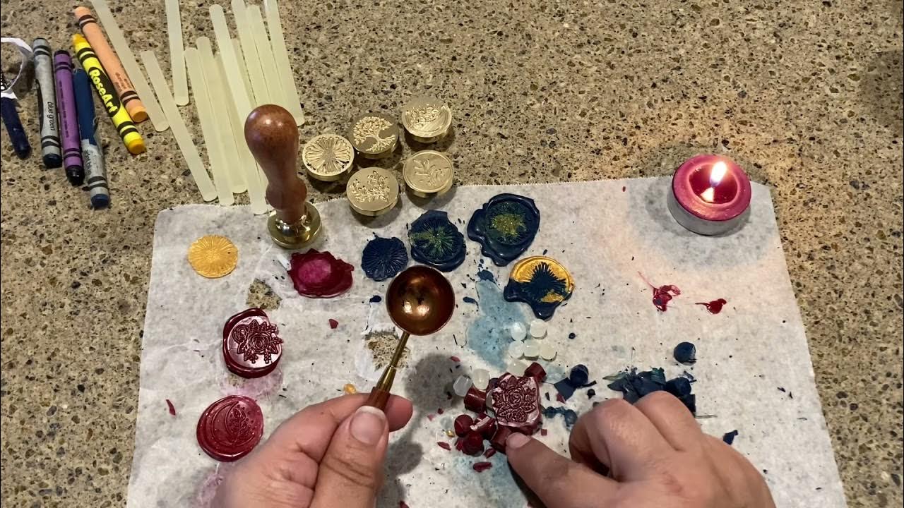 Wax seals with crayons and hot glue! - YouTube