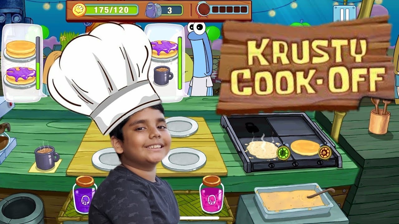 Serving pancakes at the Krusty crab! Krusty Cook Off. #spongebob # ...
