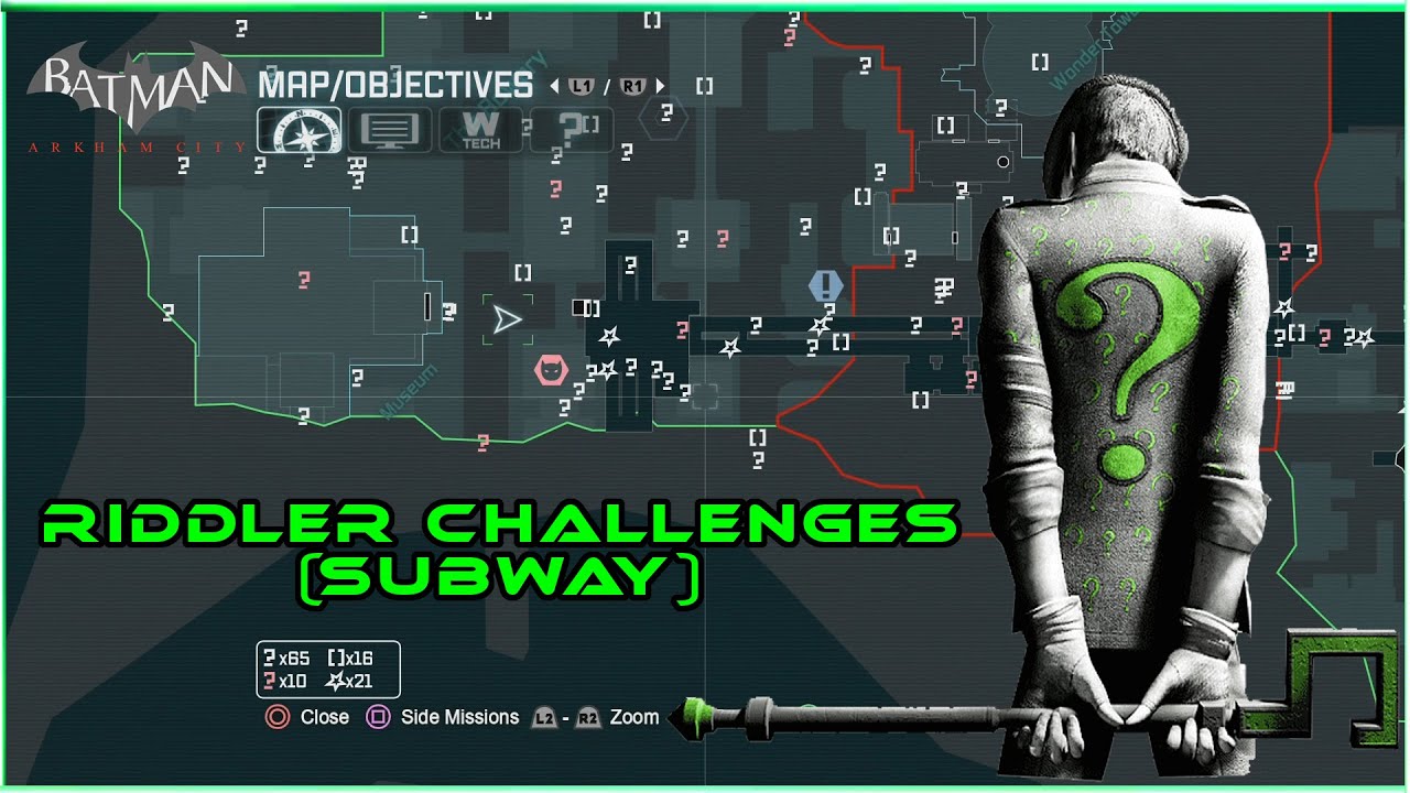All Riddler Challenges (Subway) Batman Arkham City - YouTube