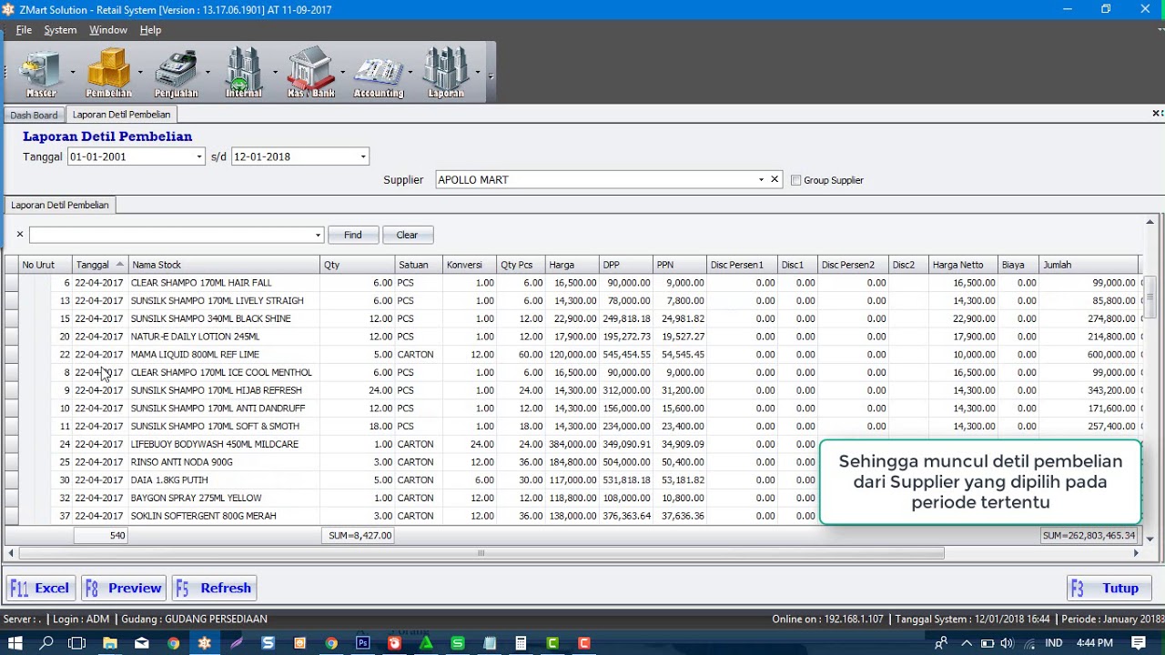 VPoint Media Solusindo : Tutorial Laporan Detil Pembelian pada VPoint ...