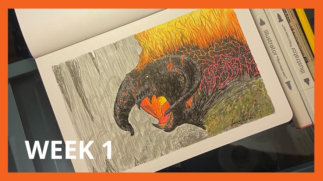 I'm Drawing Every Day For A Month. Inktober: Week 1 - YouTube
