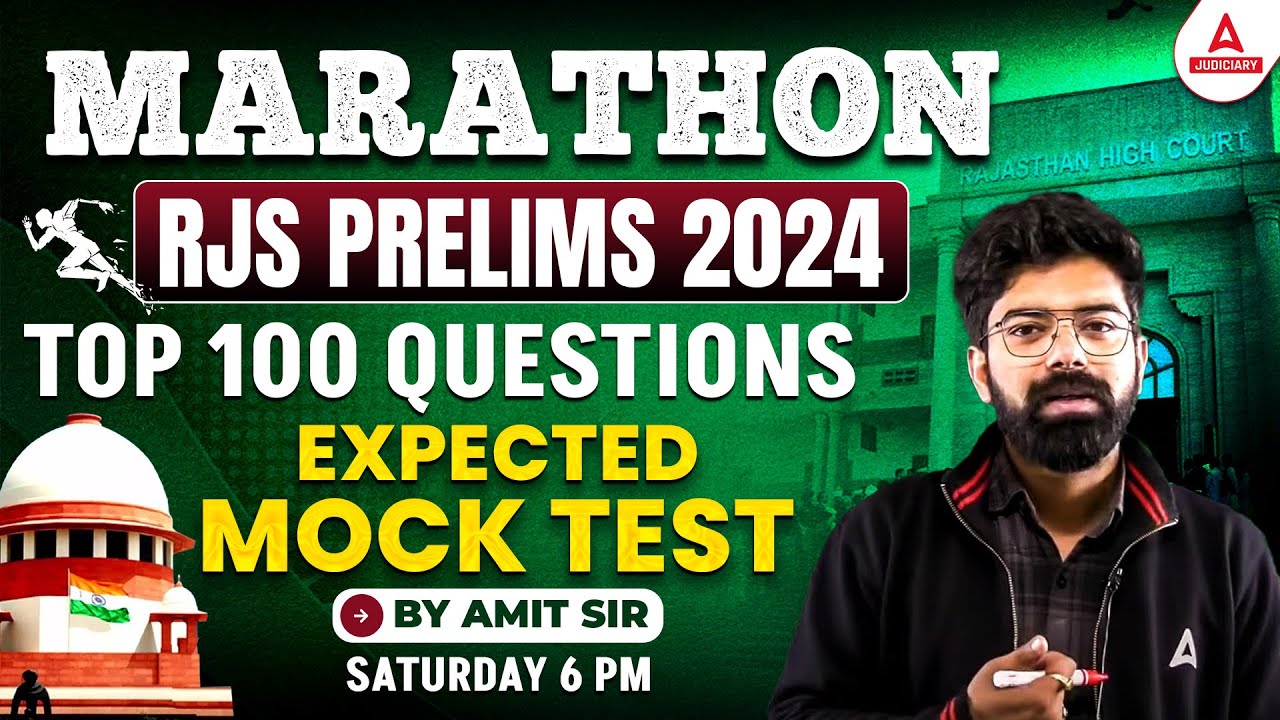 RJS Prelims 2024 | Top 100 Expected Questions | RJS Marathon Class | By Amit Sir | ADDA247 ...