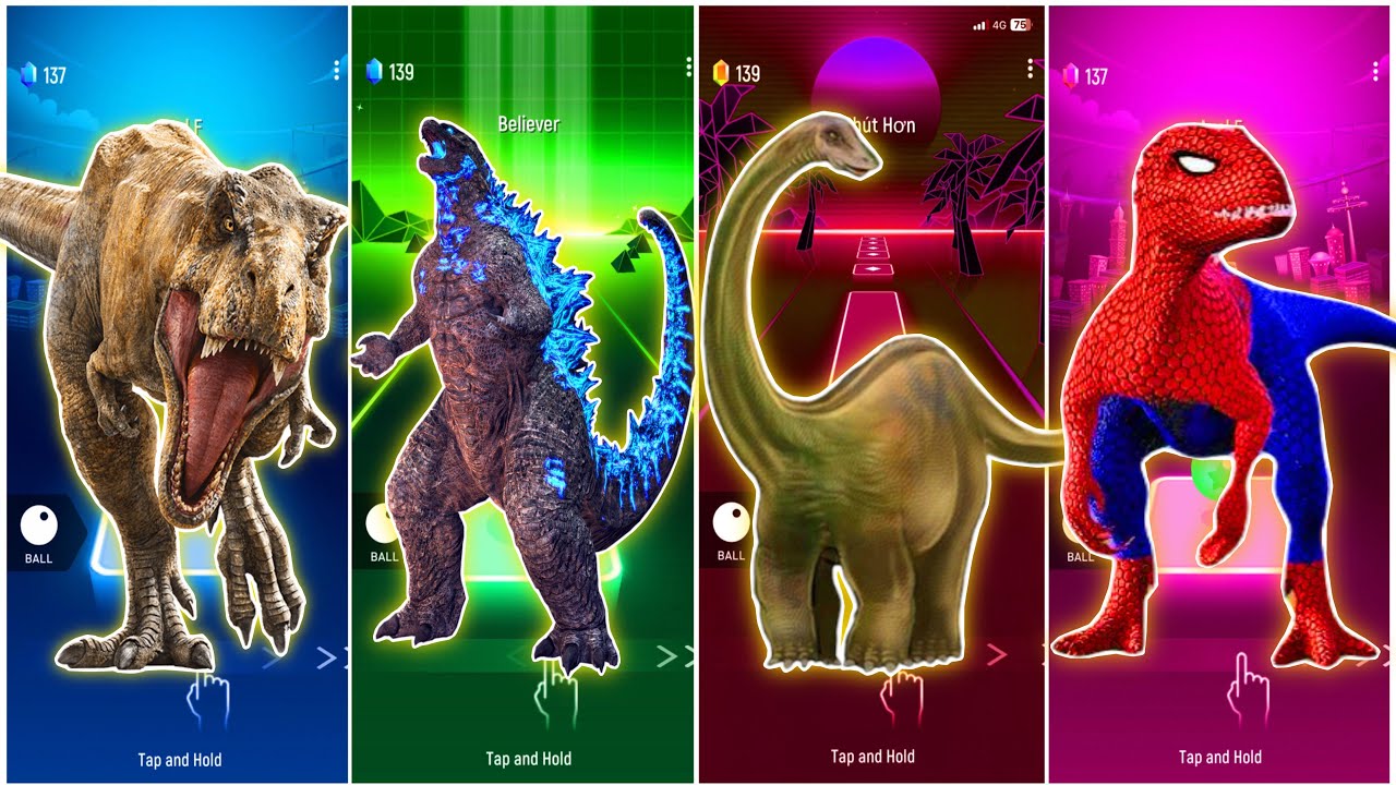 🦖JurassicWorld T-rex 🆚The Godzilla 🆚The Dinosaurus 🆚The Indominus Rex ...