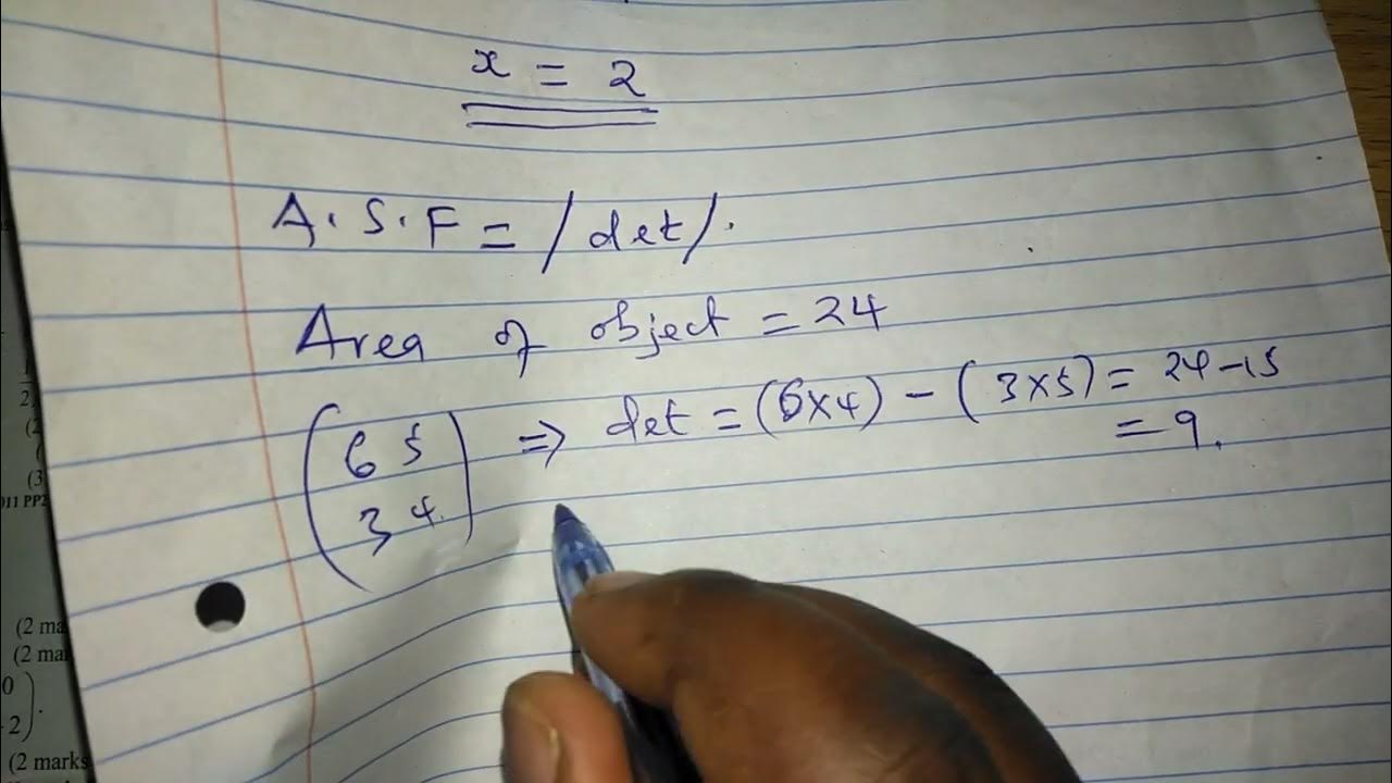 THE DETERMINANT OF A MATRIX AND THE AREA SCALE FACTOR - YouTube