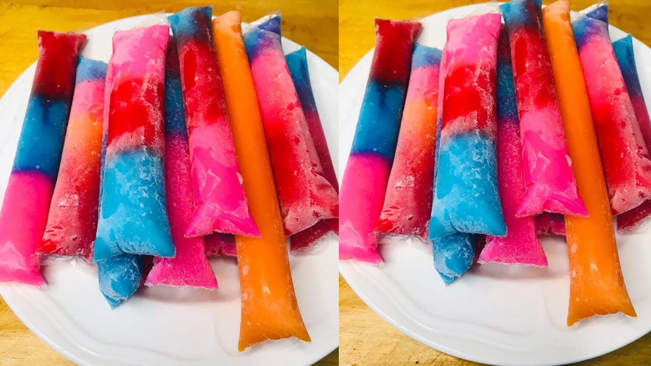 KUTENGENEZA BARAFU ZA RANGI 3 Nyumbani/ Colored Ice popsicles - YouTube