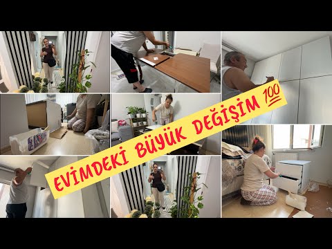 EVİMDEKİ BÜYÜK DEĞİŞİM‼️YENİ GİBİ OLDULAR❓EŞİMLE İŞ BİRLİĞİ😉DÜĞÜN ARİFESİ EVİ BİRBİRİNE KATTIK❌VLOG🎬